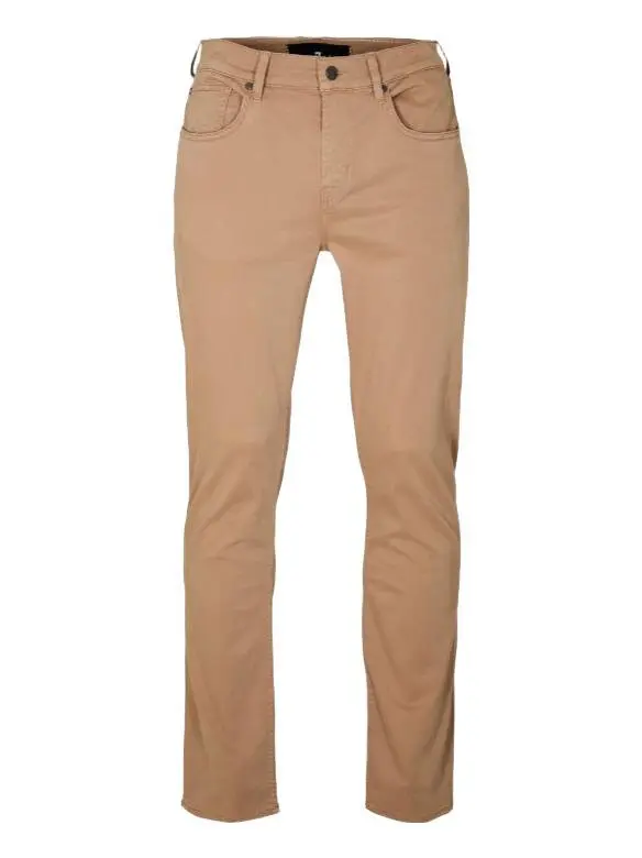 7 For All Mankind Slimmy Sateen Slim Fit Trousers - Beige