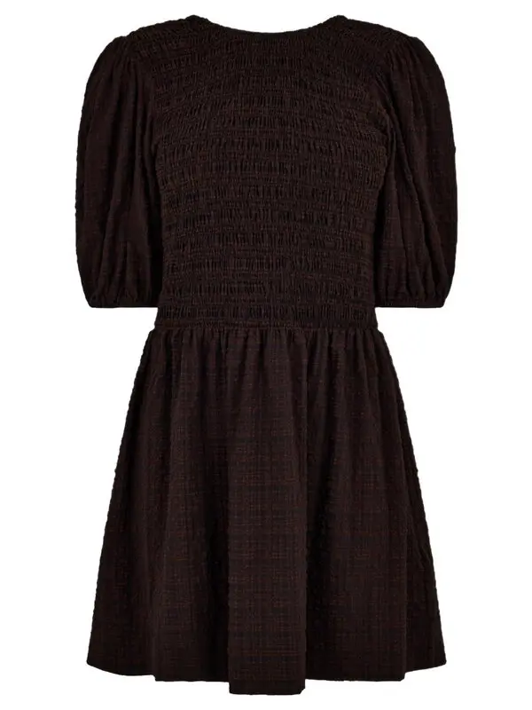 GANNI Short-sleeved Round Neck Dress - Black
