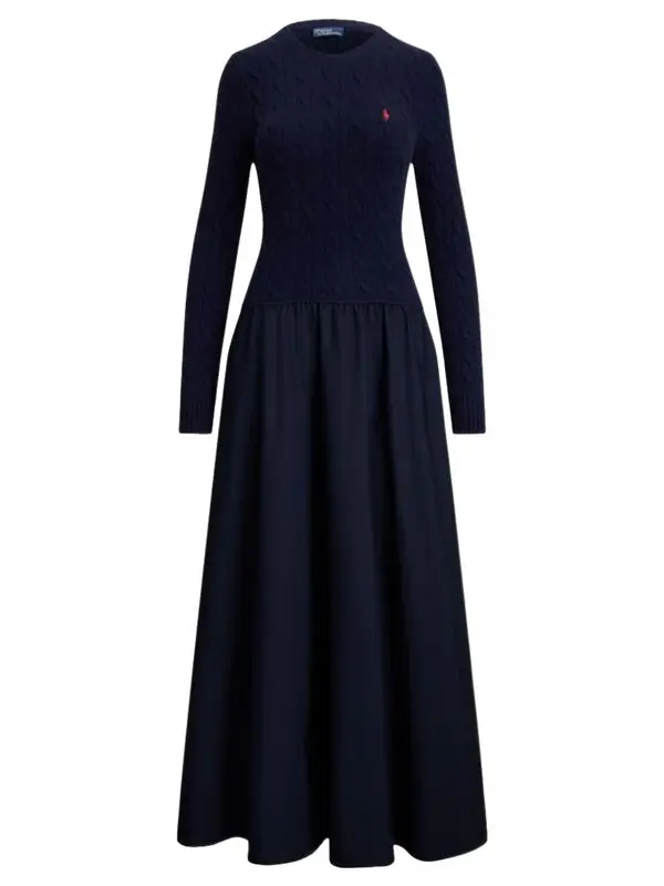 Polo Ralph Lauren Cable Knit A-line Dress - Black