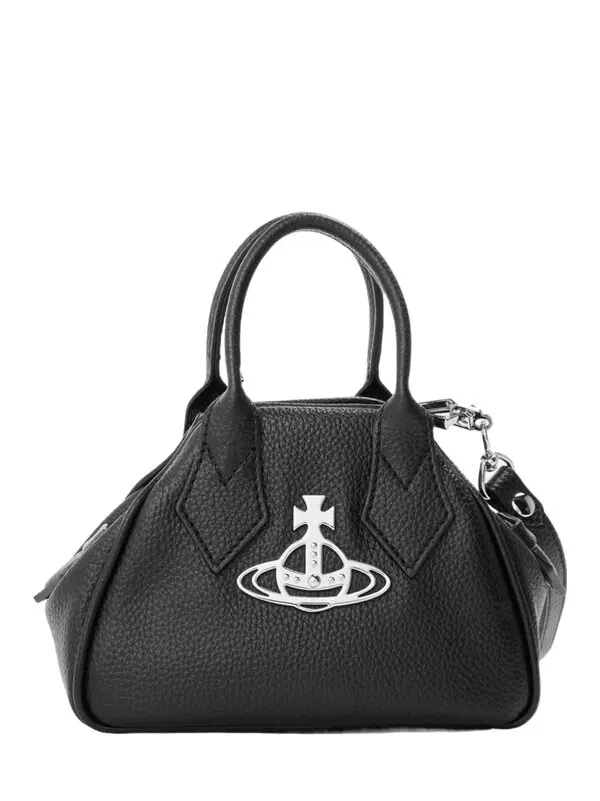 VIVIENNE WESTWOOD Leather Handbag With Zipper Closure - Black