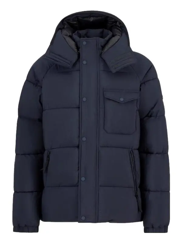 Barbour Long-sleeved Hooded Quilted Jacket - Navy