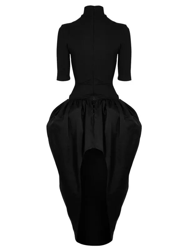 Magda Butrym High-neck Elbow-sleeve Midi Dress - Black