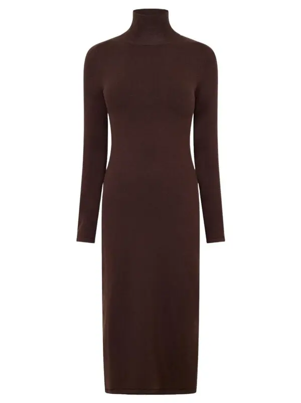 Max Mara High Neck Long Sleeve Maxi Dress - Black