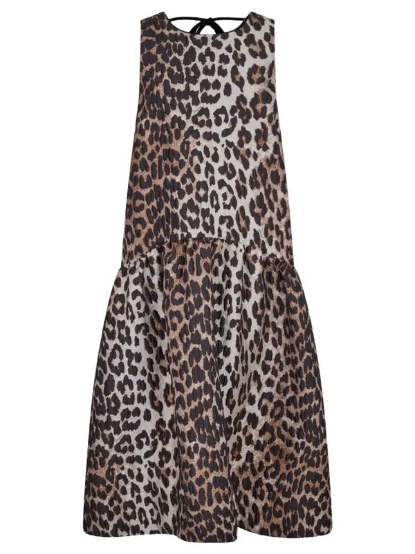 GANNI Sleeveless Tie-waist Midi Dress - Black