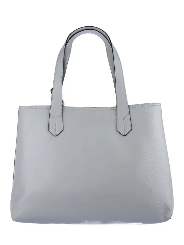 Emporio Armani Leather Shopper Bag - Gray