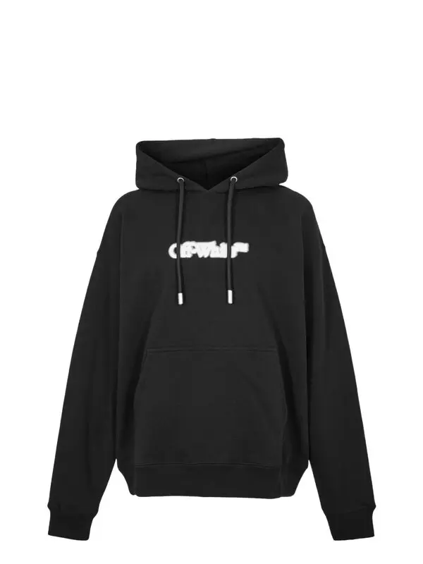 Off-White Hooded Sweatshirt With Printed Detail - Black