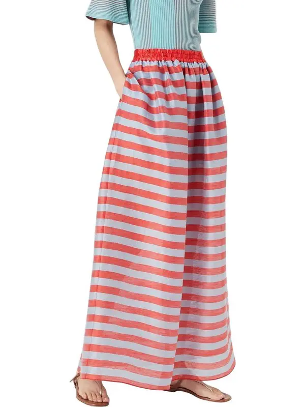 Emporio Armani Striped Maxi Skirt - Multi Colour