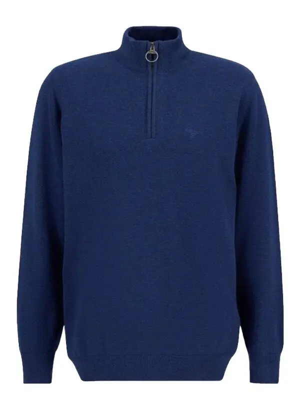 Barbour Long-sleeved Half-zip Knit Sweater - Blue