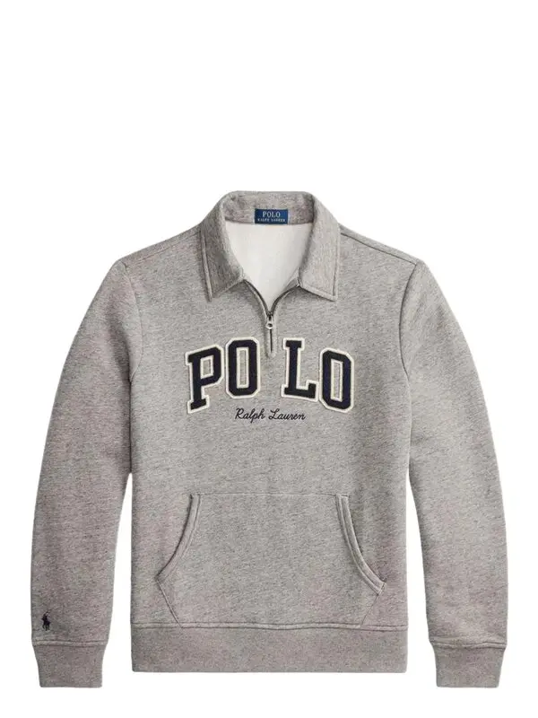 Polo Ralph Lauren Quarter Zip Fleece With Embroidered Logo - Gray