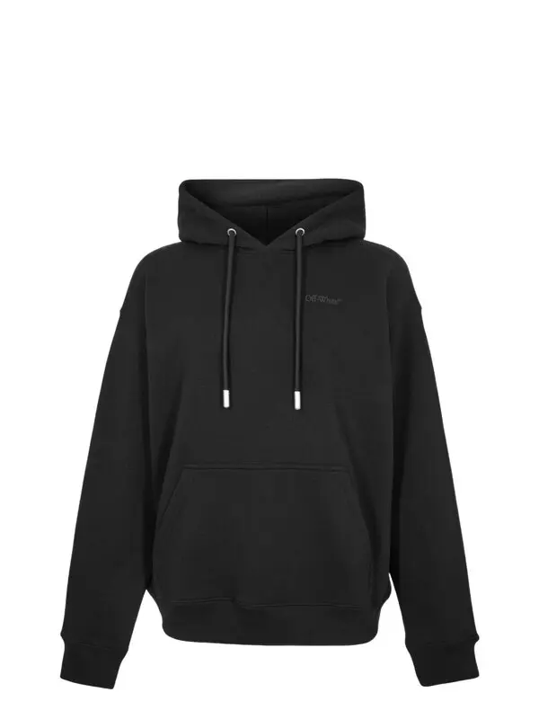 Off-White Hoodie With Kangaroo Pocket - Black