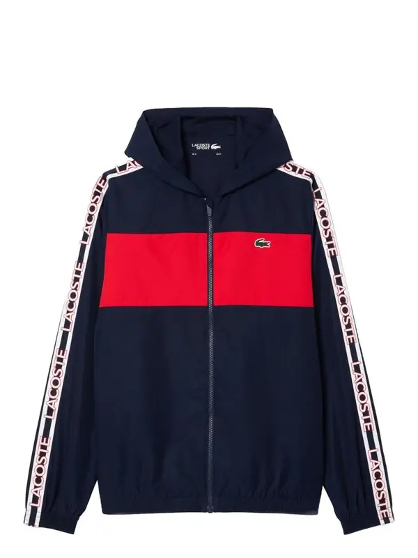 Lacoste Color Blocked Striped Track Jacket - Black