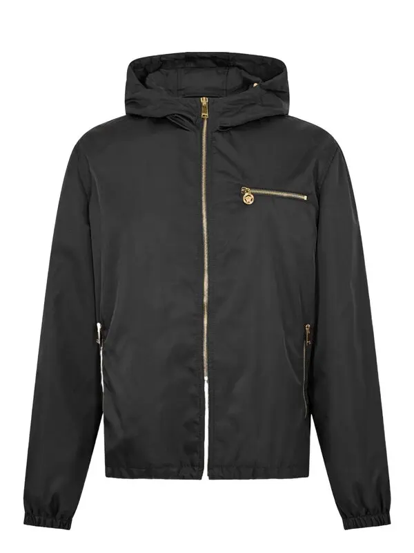 Versace Casual Zip-up Hooded Jacket - Black