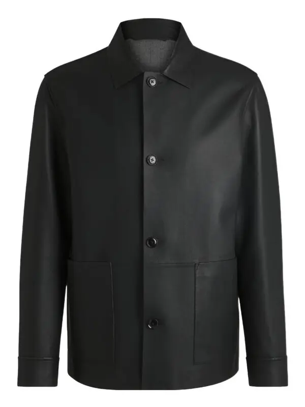Hugo Boss Leather Jacket - Black
