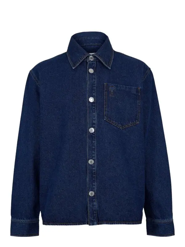 AMI Paris Long-sleeve Denim Shirt - Blue
