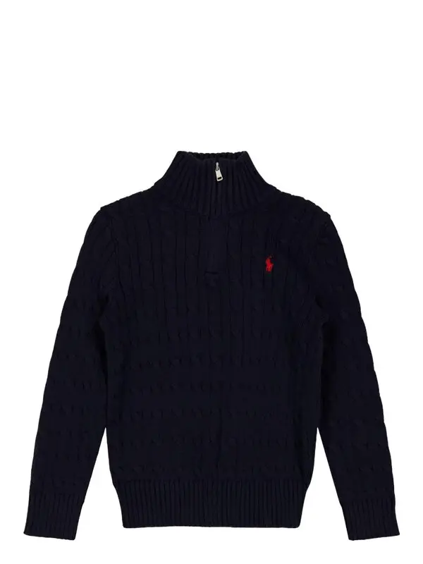 Polo Ralph Lauren Cable Knit Quarter Zip Pullover - Black