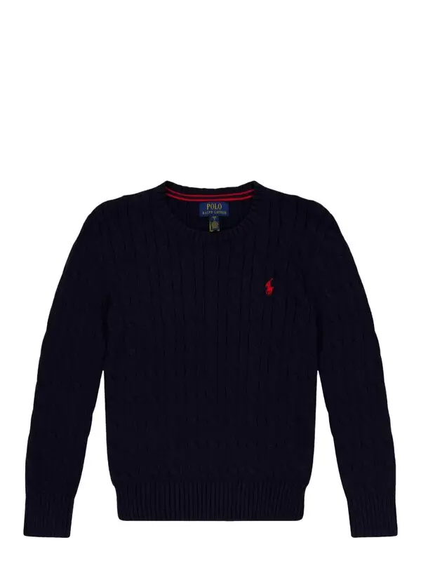 Polo Ralph Lauren Cable Knit Crewneck Sweater - Black