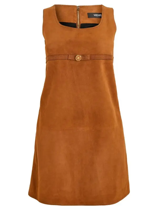 Versace Suede Mini Dress - Brown