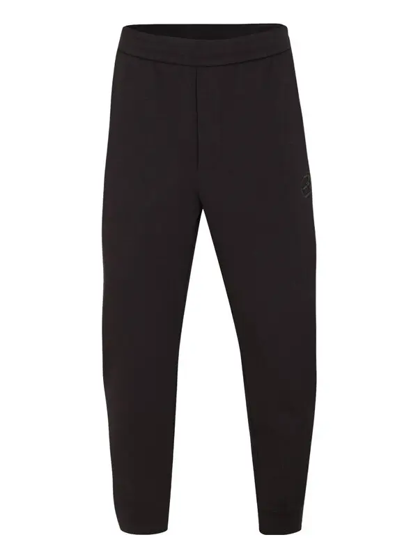 Emporio Armani Minimalist Cuffed Woven Jogger Casual Pants - Black