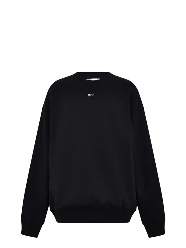 Off-White Crewneck Sweatshirt With Stitched Detail - Black