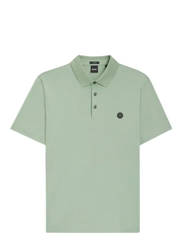 Hugo Boss Logo Short-sleeve Polo Shirt - Gray