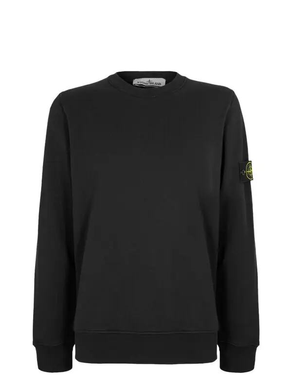 Stone Island Logo Crew Neck Sweatshirt - Black