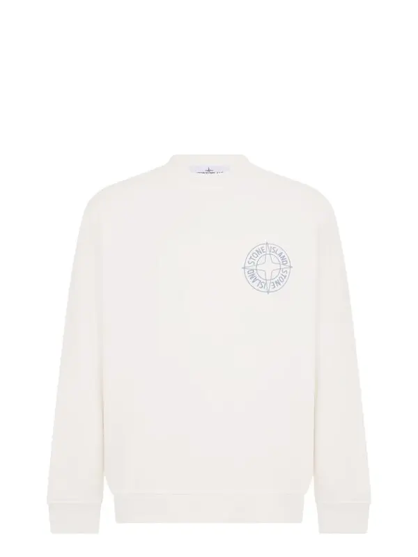 Stone Island Logo Crew Neck Sweatshirt - White