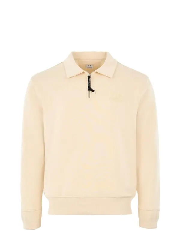 C.P. COMPANY Quarter Zip Sweatshirt - Nude