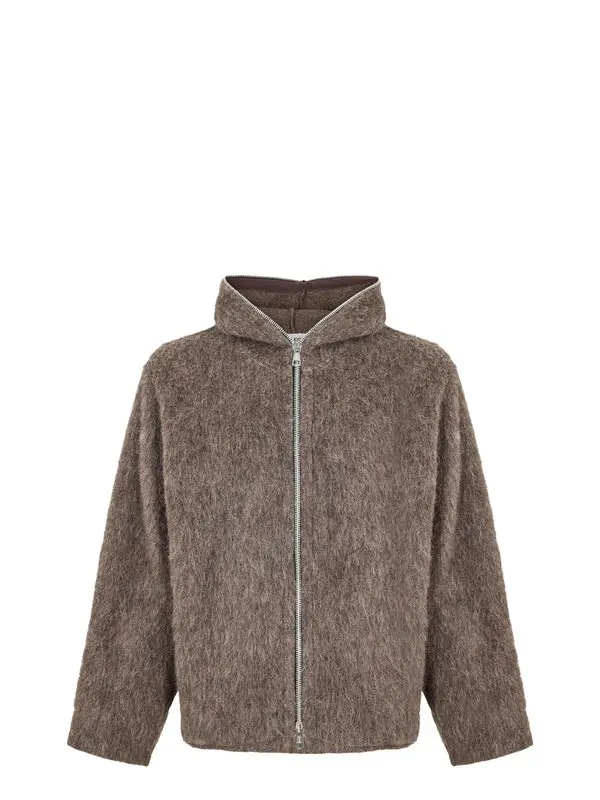 Our Legacy Fully Zip-up Knit Hoodie - Brown