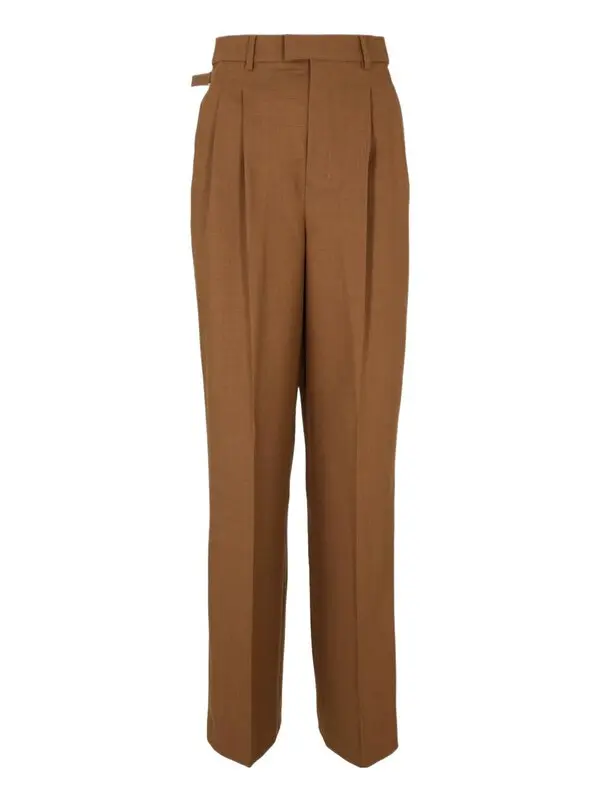 AMI Paris Wide Leg Trousers - Brown