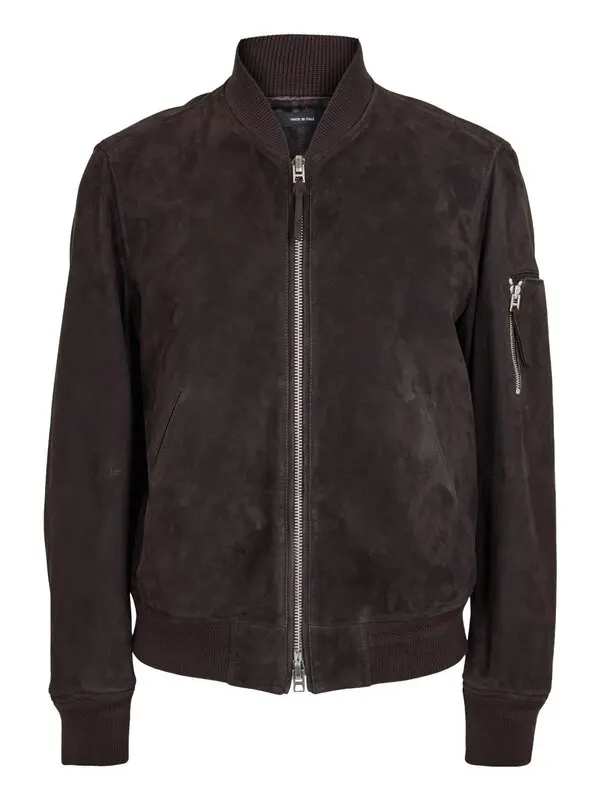 TOM FORD Suede Bomber Jacket - Black
