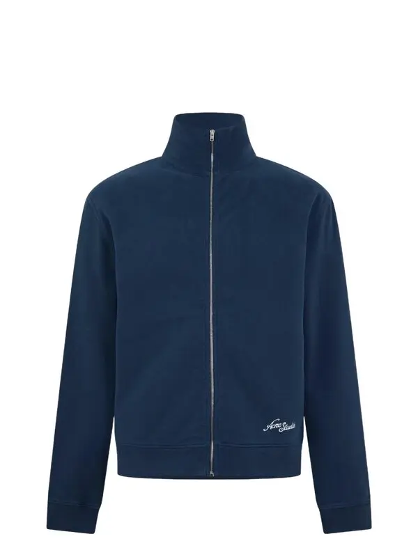 Acne Studios Logo Zip Hoodie - Blue