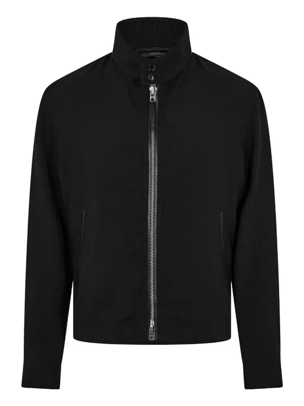 TOM FORD Stand Collar Zip-up Jacket - Black