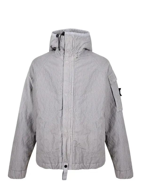 Stone Island Casual Jacket With Drawstring And Hood - Gray