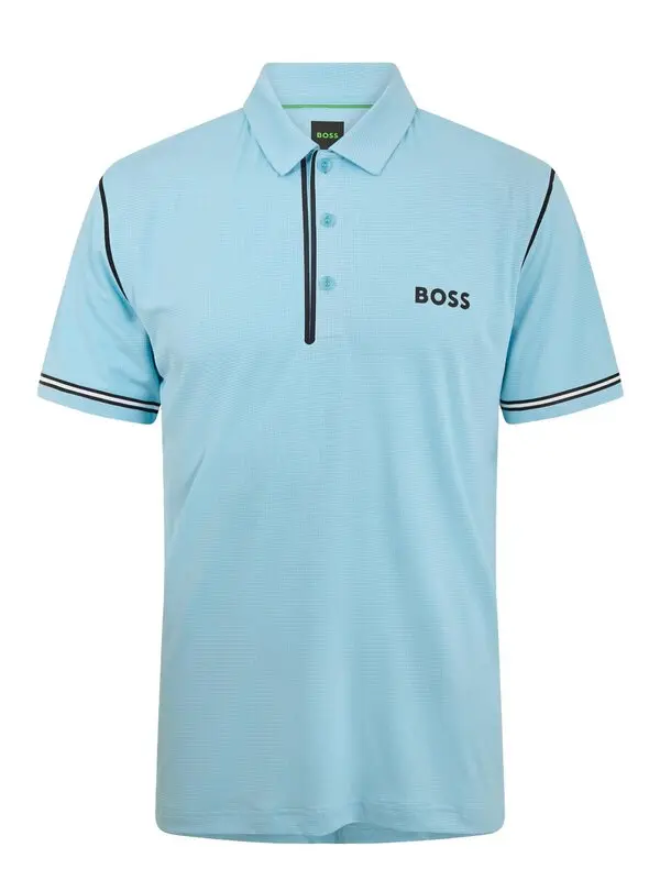 Hugo Boss Logo Short-sleeve Polo Shirt - Blue
