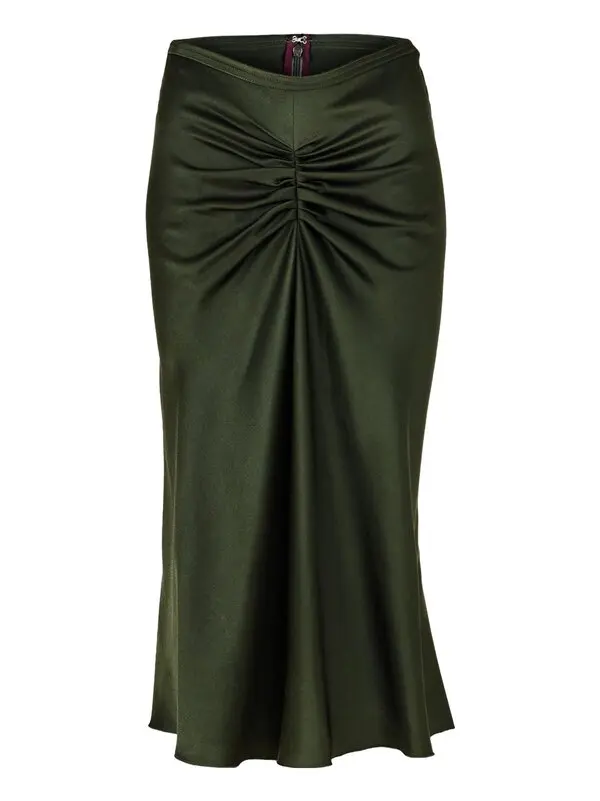Victoria Beckham Ruched Midi Skirt - Black