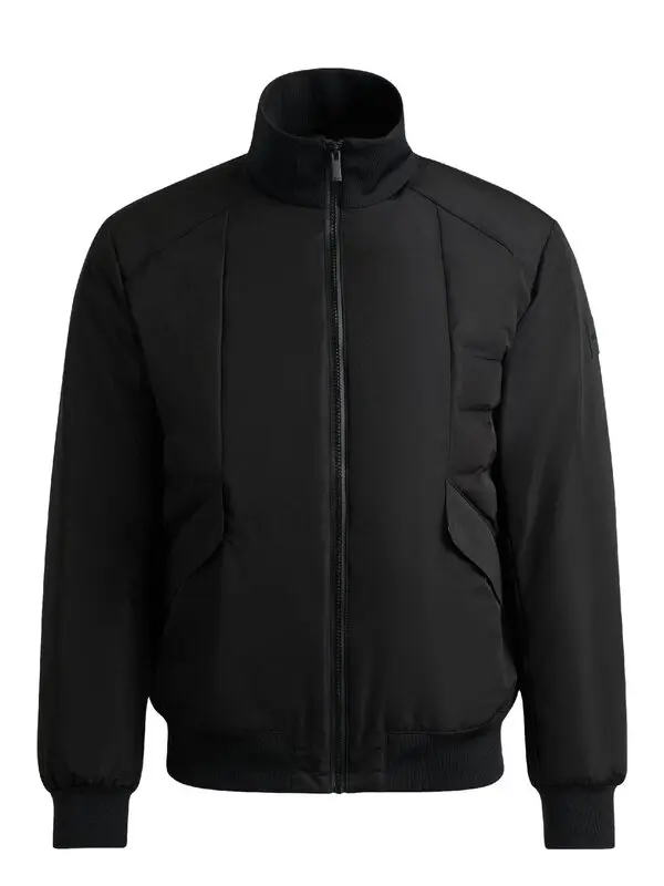 Hugo Boss Stand Collar Quilted Zip-up Jacket - Black
