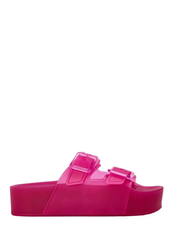 Balenciaga Buckle Platform Slippers - Red