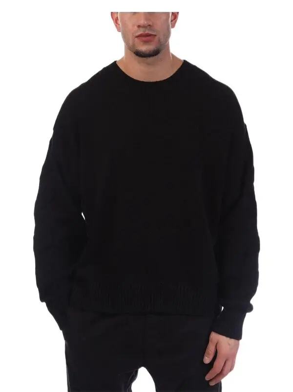 Off-White Diagonal Knit Crewneck Sweatshirt - Black