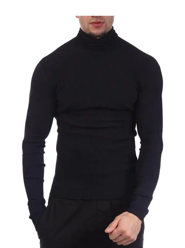 Off-White Diagonals Knit Turtleneck Sweatshirt - Blue