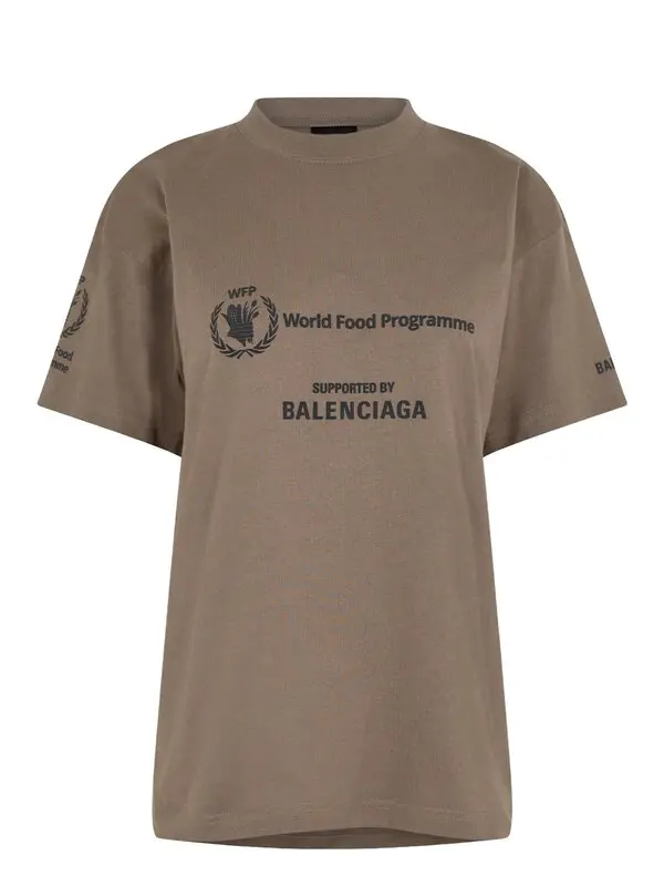 Balenciaga Printed T-shirt - Brown