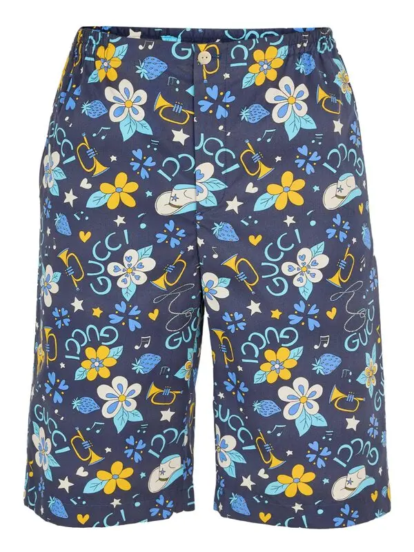 Gucci Printed Shorts - Blue