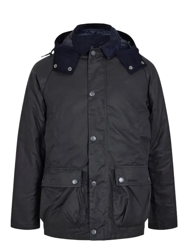 Barbour Hooded Jacket With Flap Pockets - Black