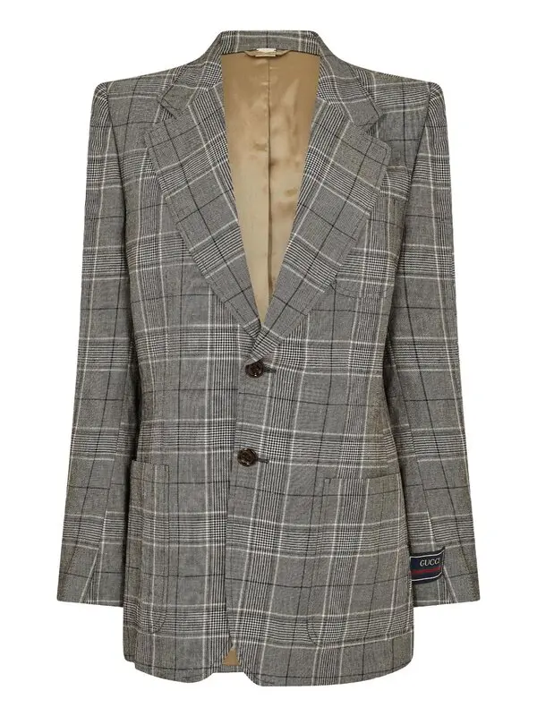 Gucci Italian Structured Blazer - Black/grey