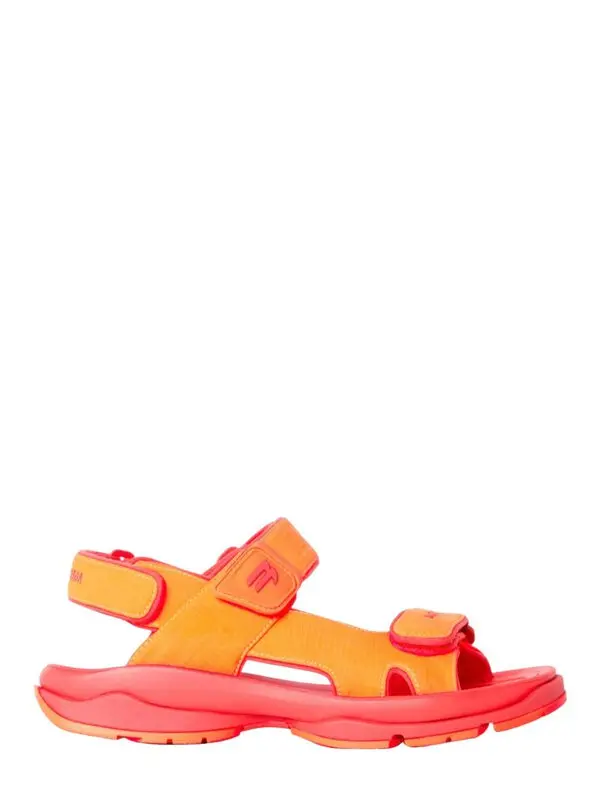 Balenciaga Logo Detail Flat Sole Sandals - Orange