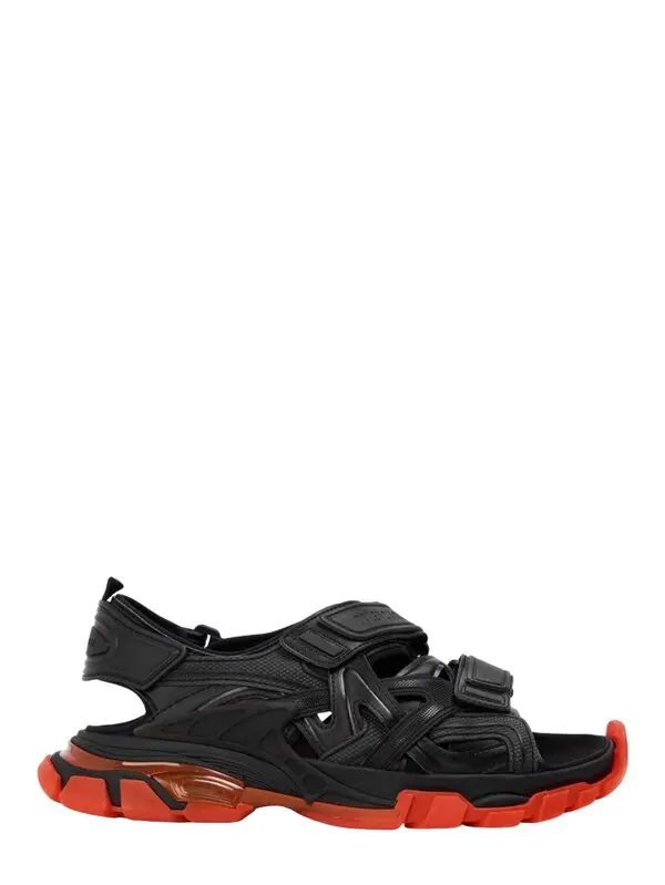 Balenciaga Logo Detail Open Toe Sandals - Black