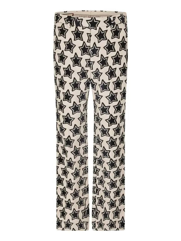 Gucci Straight-leg Printed Trousers - Nude