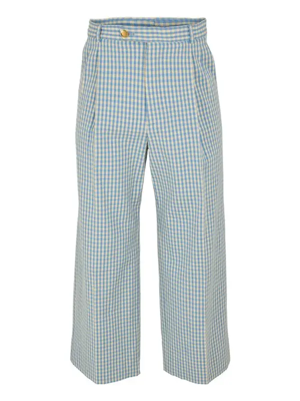 Gucci Plaid Straight-leg Trousers - Gray