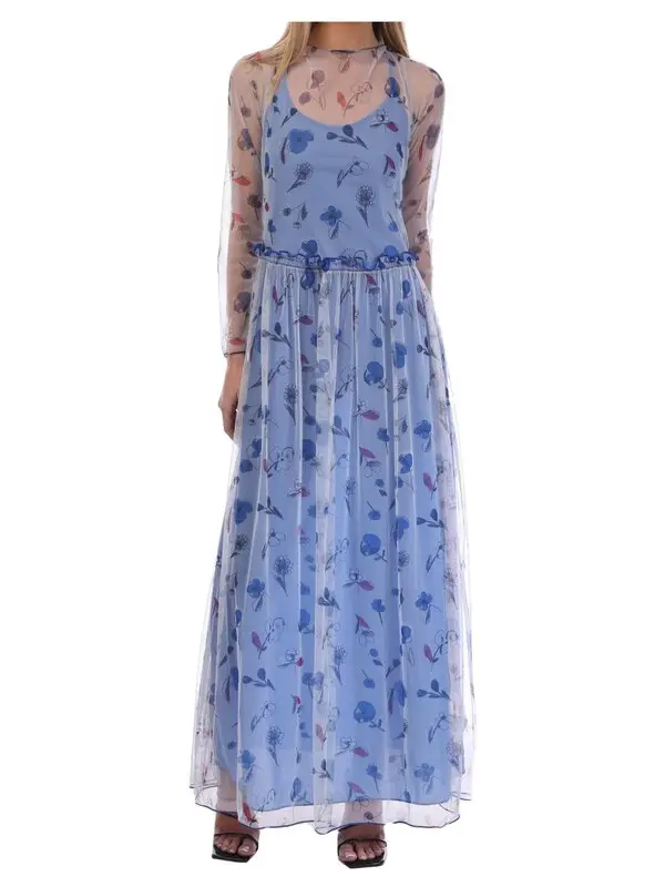 Emporio Armani Sheer Floral Print Maxi Dress - Multi Colour