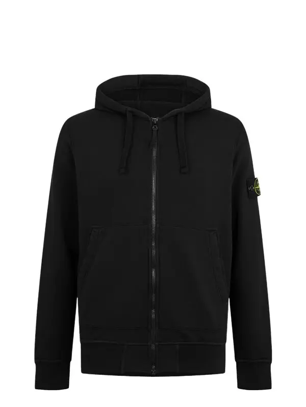 Stone Island Logo Hoodie - Black