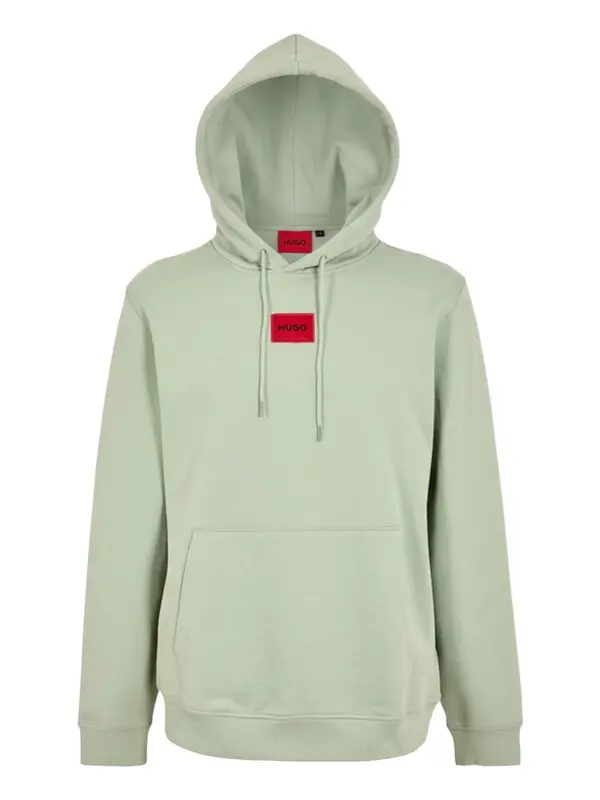 Hugo Boss Cotton Blend Hoodie With Drawstring Hood And Kangaroo Pocket - Green